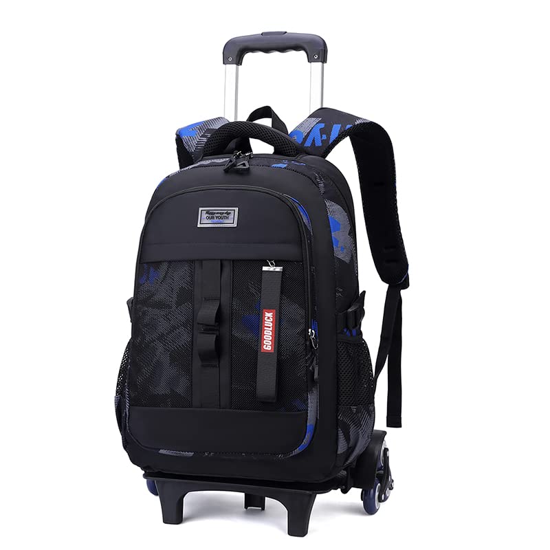 ETAISHOW Camo Rolling Backpack for Boys Kids Backpack with 6 Wheels Wheeled School Bag Trolley Bookbag