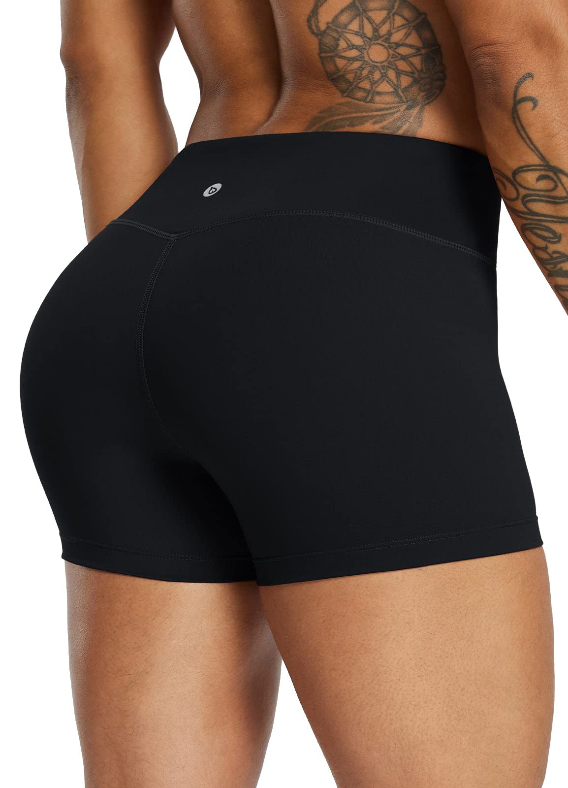 BALEAF 2.5" Workout Shorts for Women Booty Spandex Shorts Butt Gym Running Stretch Volleyball Shorts Black L