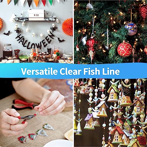 Clear Fishing Wire, 1640FT Fishing Line Clear Invisible Hanging Wire Strong Nylon String Supports 40 Pounds for Balloon Garland Hanging Decorations