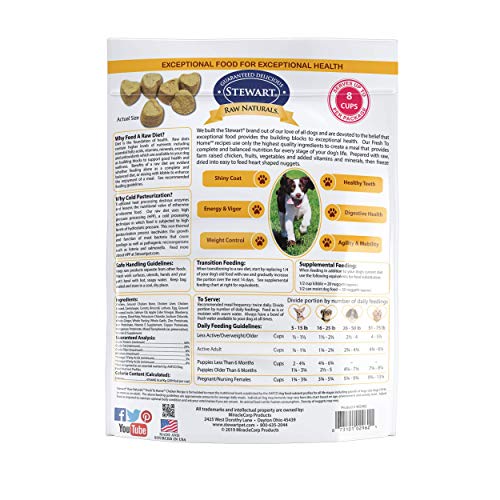 Raw Naturals by Stewart Freeze Dried Dog Food in Resealable Pouch, 12-Ounce, Chicken