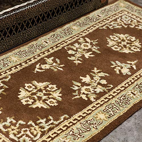 Minuteman International Coffee Oriental Wool Hearth Rug, Rectangular 56 in x 26 in