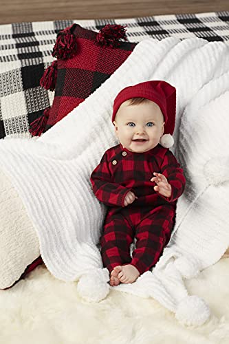 Mud Pie Baby Boys Santa 3 Piece Set, Red Buffalo Check, 0-3 Months