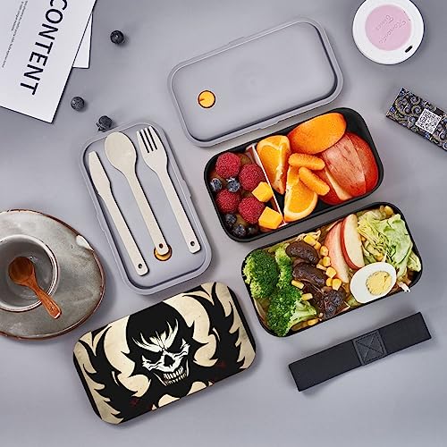 Devil Satan Adult Lunch Box, Bento Box, With Cutlery Set Of 3, 2 Compartments, Rectangular, Lunch Box For Adults