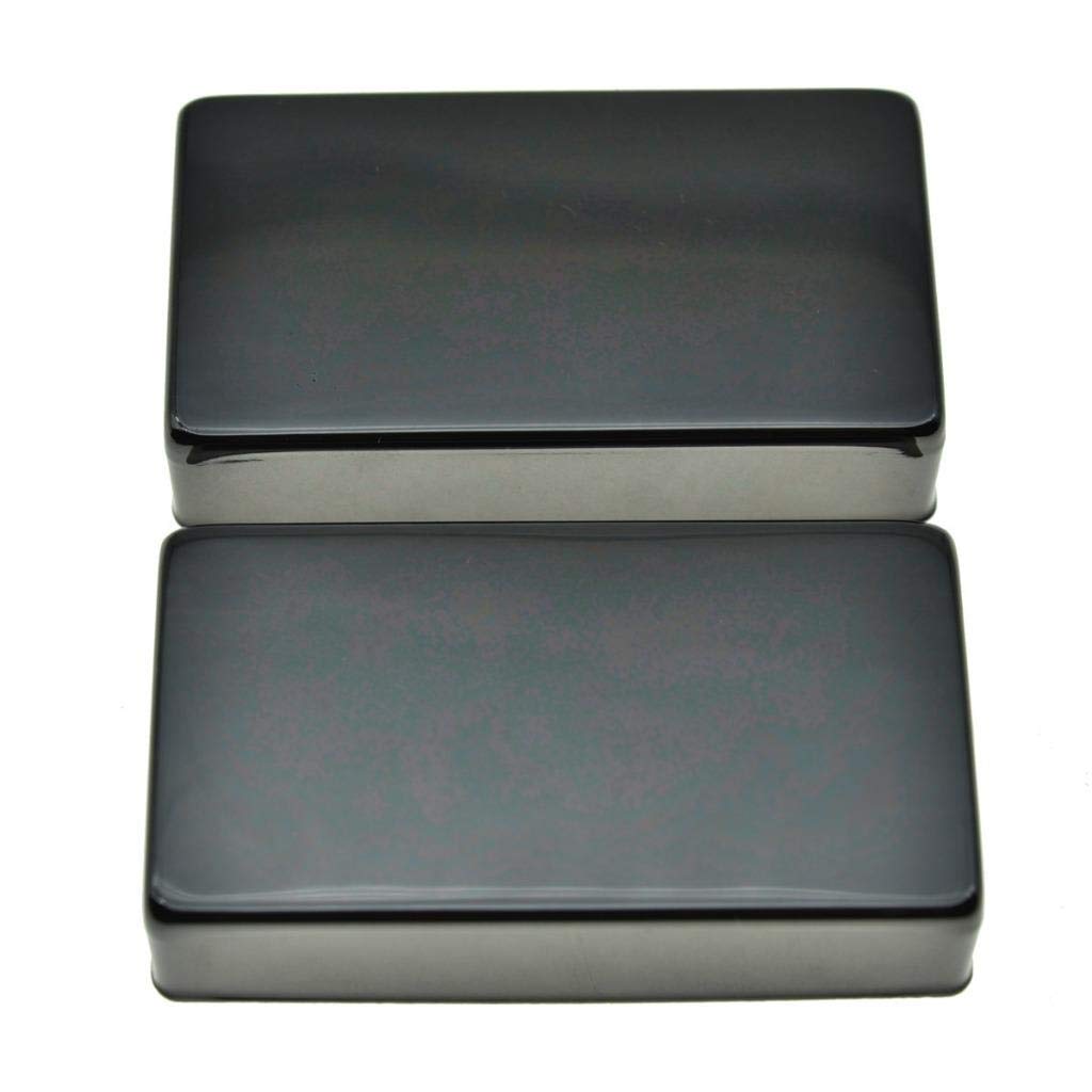 KAISH Set of 2 Sealed Humbucker Guitar Pickup Covers Brass Humbucker Pickup Cover No Holes Black