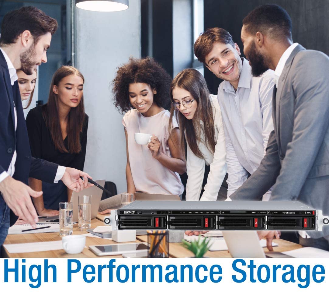 BUFFALO TeraStation 5420RN Rackmount NAS 32TB (4x8TB) with HDD NAS Hard Drives Included 10GbE / 4 Bay/RAID/iSCSI/NAS/Storage Server/NAS Server/NAS Storage/Network Storage/File Server