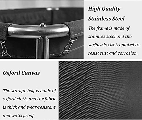 Commercial Laundry Cart on Wheels, 11.35 Bushels Large Laundry Roller with Removable Waterproof Canvas Lined Basket, Heavy Duty Stainless Steel Laundry Basket for Hotels and Hospitals
