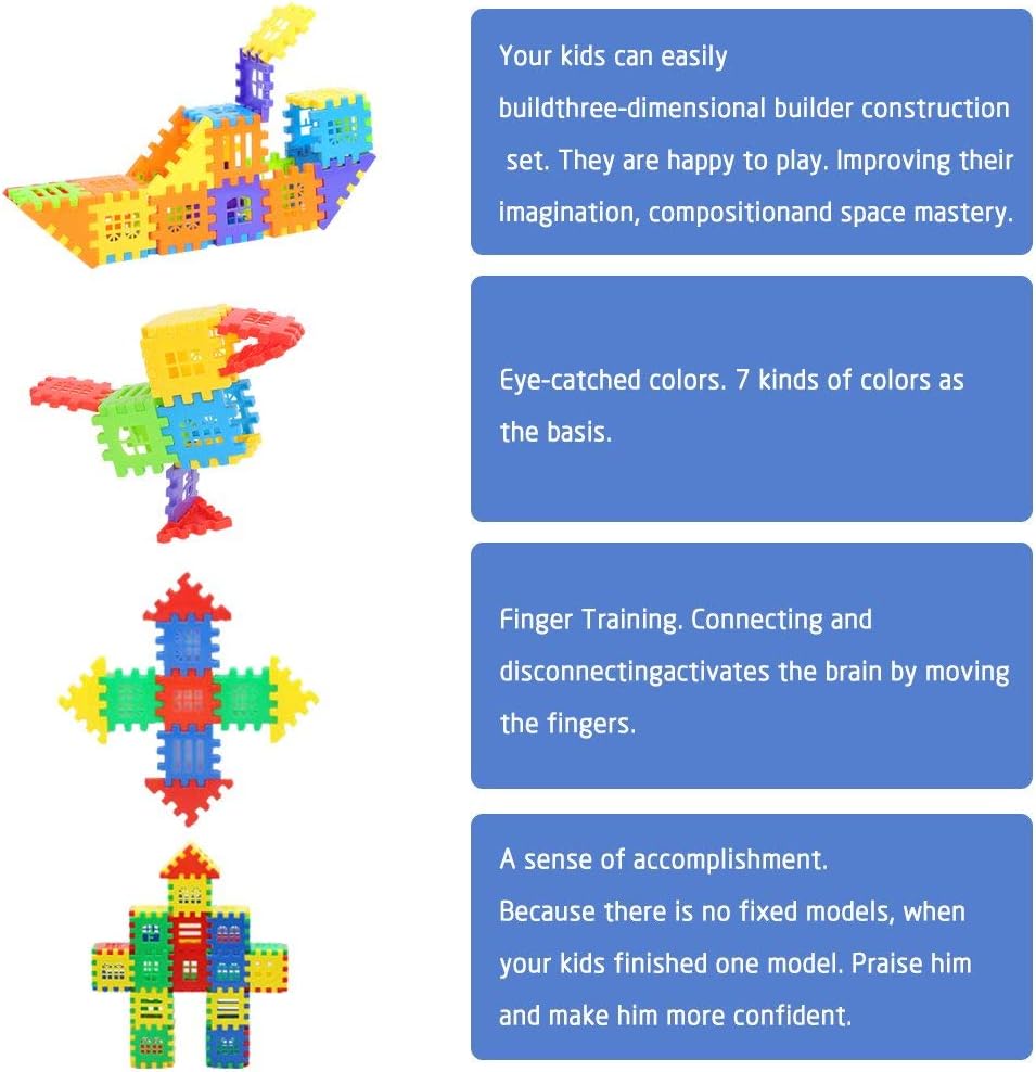 MICHLEY Toddler Toys Number Blocks Big Particle Plastic Smooth 100 PCS Building Blocks Splicing intersting Puzzle Play Toys for Kids 3+