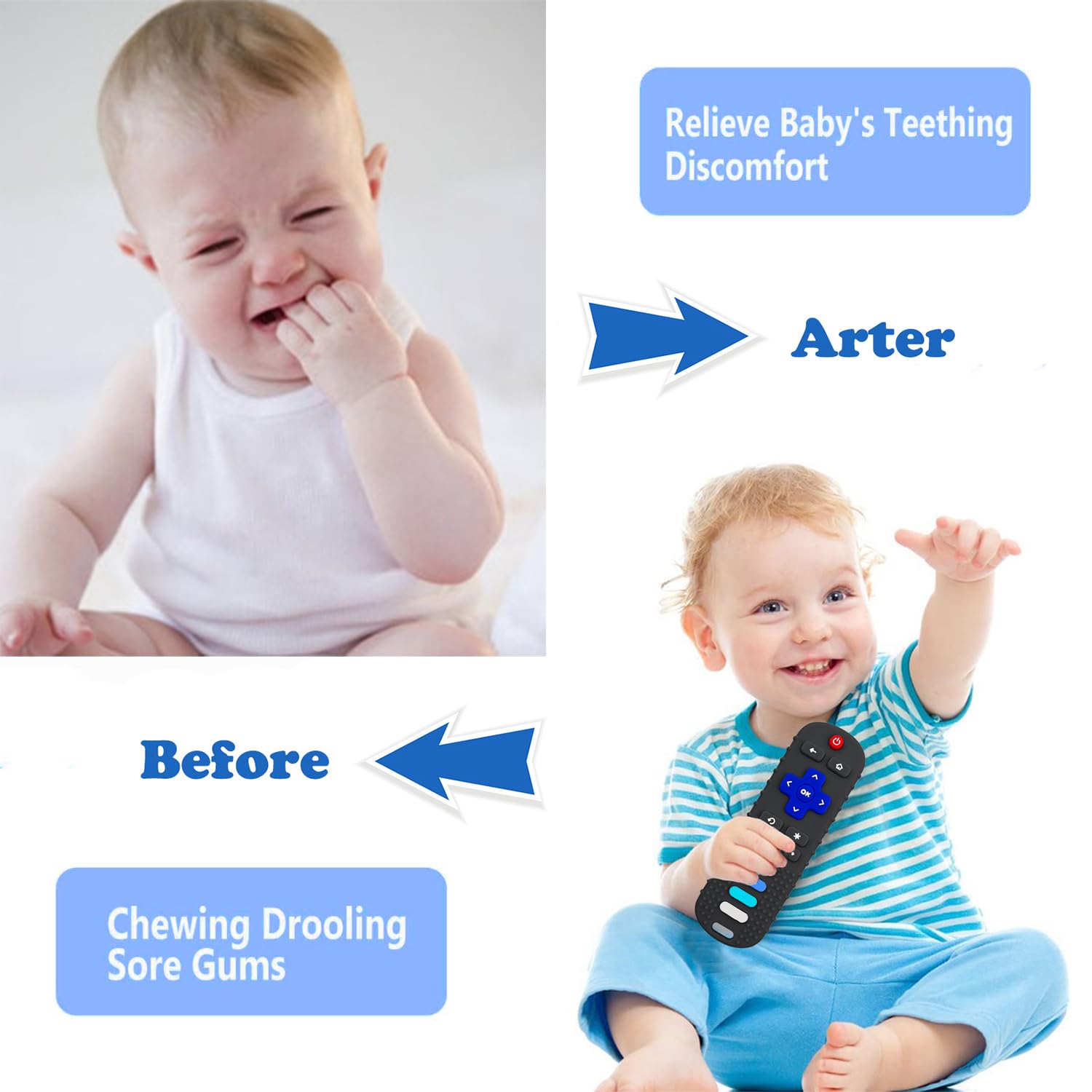 Baby Silicone Teething Toy Cute Chew Toy Remote Control Shape Teethers BPA Free