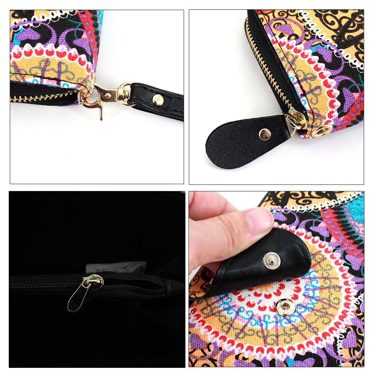 Heidi Bag Women Bohemian Purse Wallet Clutch Canvas Smartphone Wristlets Bag