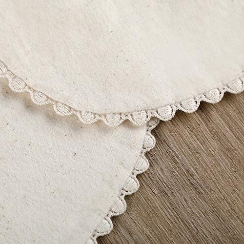 GZMM Baby Bib For Girls,Reversible Waterproof Handmade Natural Cotton Baby Drool Bib 0-12 months 2 Pack (off-white color, 0-12 months)