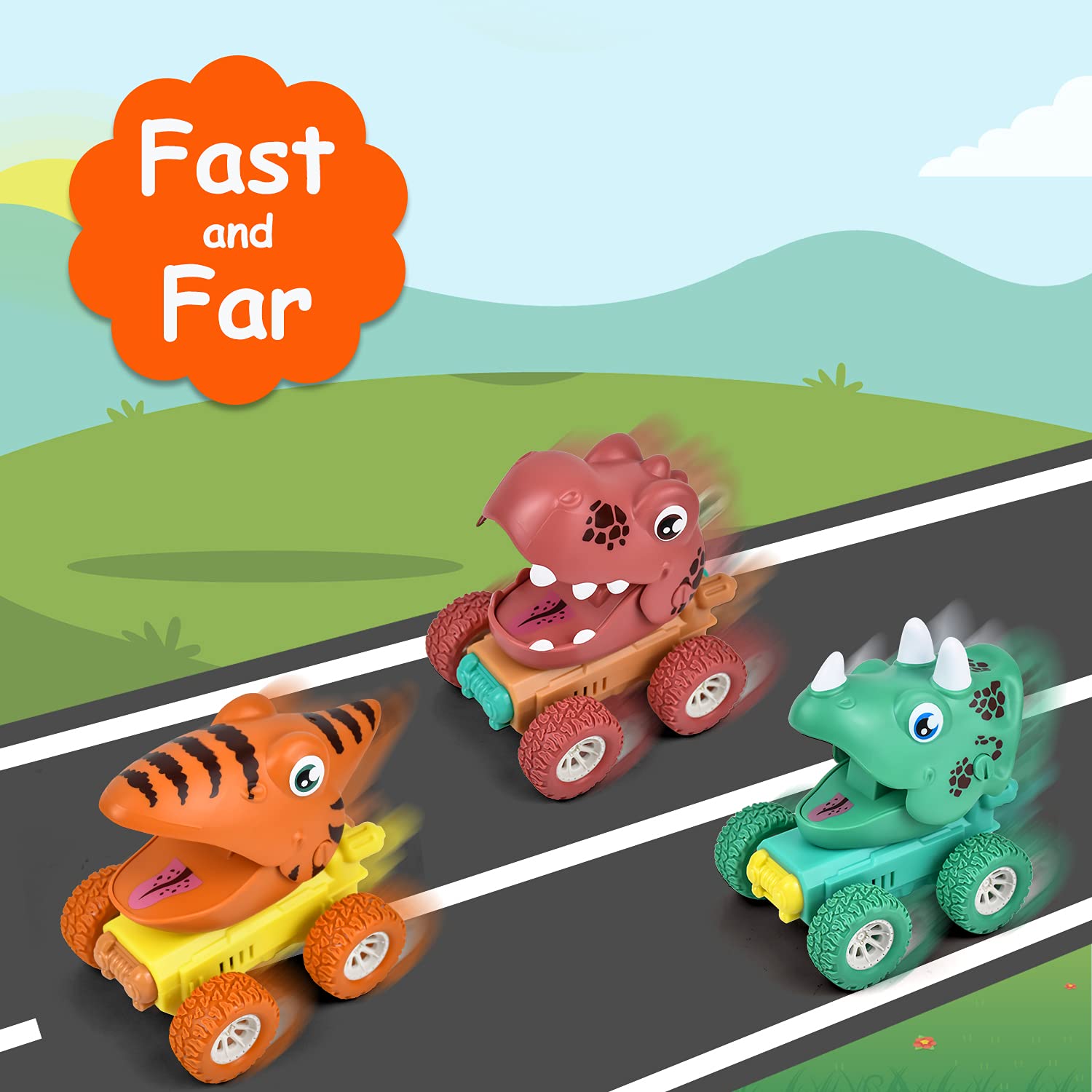 LiKee Toy Cars with Light and Music for Toddlers Kids Boys Girls Age 3+ Years Old