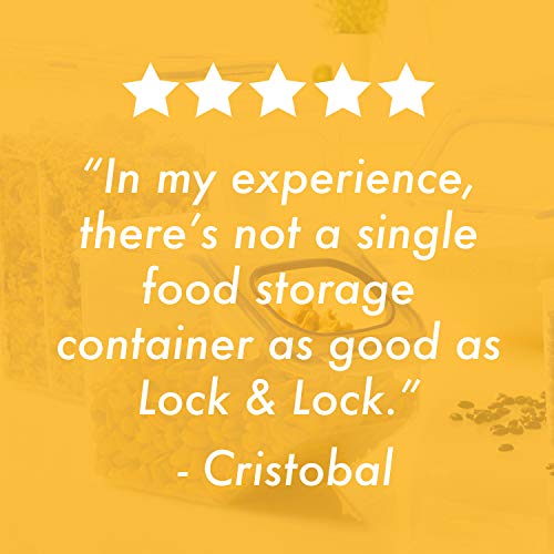 LocknLock Easy Essentials Food lids/Pantry Storage/Airtight containers, BPA Free, Square-16.9 Cup-for Chips, Clear