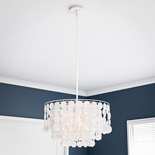 Kenroy Home 93409WH Shelley 1 Light Pendants, 20 Inch Width, White