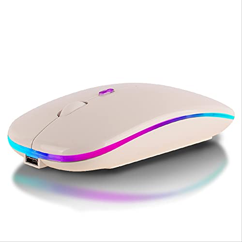 Rechargeable Dual-mode Wireless Bluetooth Mouse Bt Plus 2.4g Wireless Light-emitting Silent Mouse Lady Mouse Ultra-thin Fashion Cute Anti-slip Design Pc Game Mouse, Suitable For Laptop Design And Offi