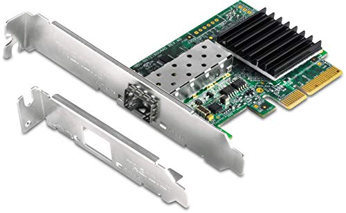 TRENDnet 10 Gigabit PCIe SFP+ Network Adapter, Convert A PCIe Slot Into A 10G SFP+ Slot, Supports 802.1Q, Standard & Low-Profile Brackets Included,Compatible with Windows & Linux, Black,TEG-10GECSFP