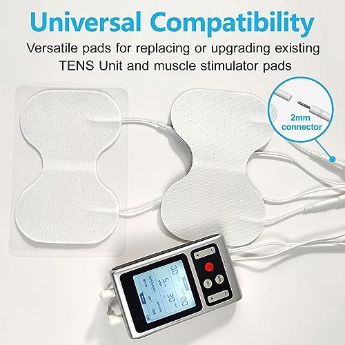 DOMAS TENS Unit Replacement Pads - 4.5" x 6" Large Butterfly Shaped Electrode Pads Premium Made in USA Gel, Individually Packaged, Universal Compatibility, Large Size - Pack of 5