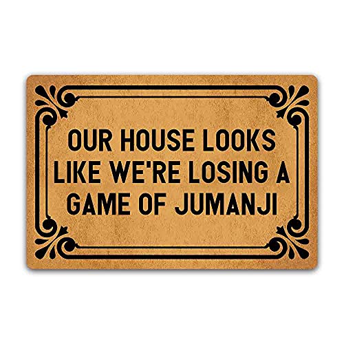 LuckyChu Our House Looks Like We're Losing A Game of Jumanji Funny Floor Mat Rug Non-Slip Entrance Indoor Outdoor Bathroom Kitchen Home Doormat Rubber 23.6 by 15.7 inch