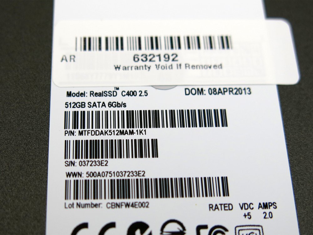 Micron 512GB MTFDDAK512MAM-1K1 RealSSD C400 SATA III 6.0 Gb/s 2.5 Solid State Drives (SSD)