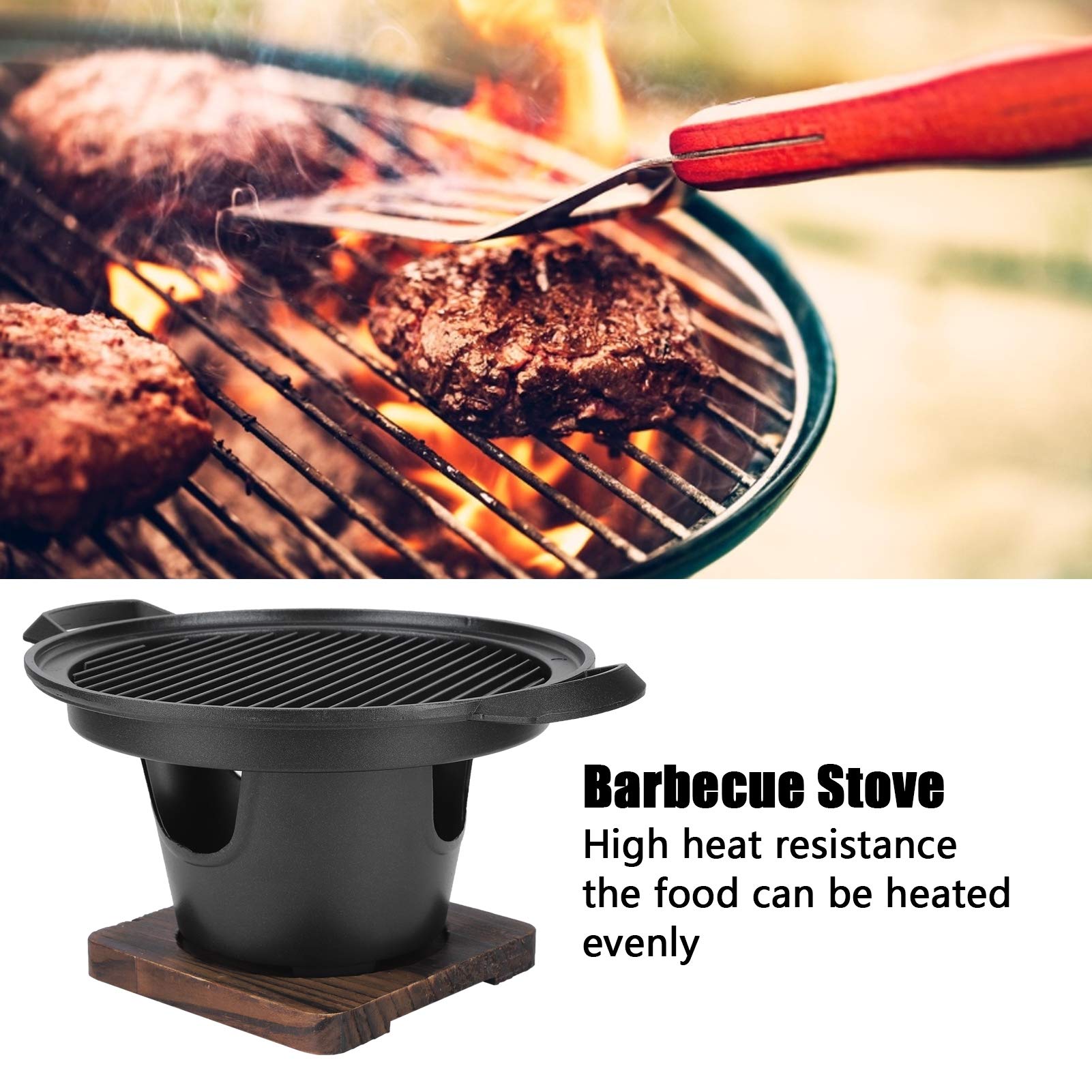 Barbecue Grill, Household Portable Mini Smokeless Barbecue Grill Charcoal Stove BBQ Accessories 26x21x12.5cm