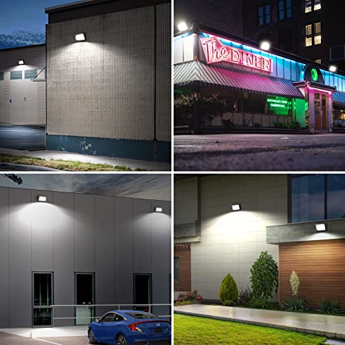 Lepro LED Wall Pack Light with Dusk to Dawn Photocell, 120W 17400LM 600W Metal Halide Equivalent, 5000K Daylight IP65 Waterproof Commercial Wall Mount Outdoor Security Lighting Fixture,UL & DLC Listed