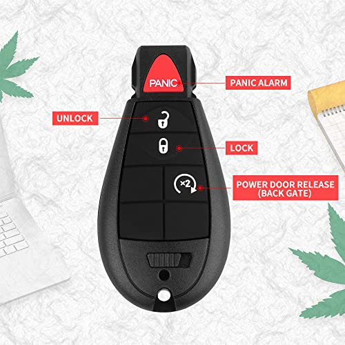 Key Fob for 08-10 Dodge Ram 1500/2500/3500/4500,Charger/Durango/Grand Caravan Pickup Truck ,Grand Cherokee,Chrysler 300, Keyless Entry Remote Start Control M3N5WY783X / IYZ-C01C