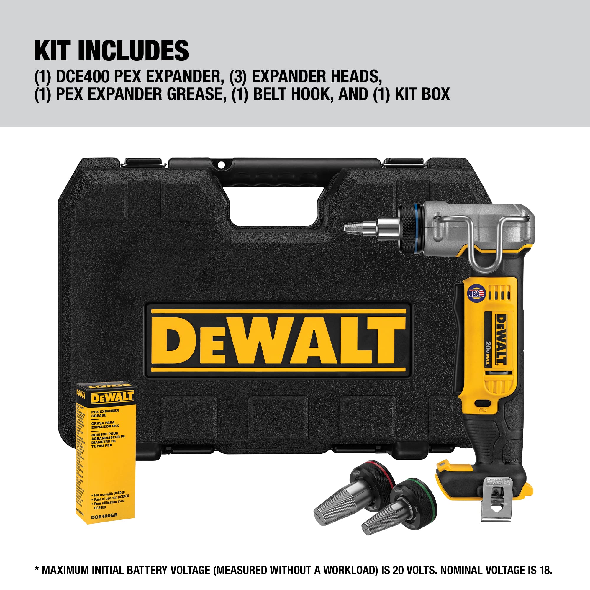 DEWALT 20V MAX* Pex Expander Tool, 1-Inch, Tool Only (DCE400B)