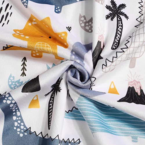 Donsonny Baby Blanket for Boys Girls Soft Minky with Double Layer Dotted Backing, Color Dinosaurs Printed 30 x 40 Inch Receiving Blanket
