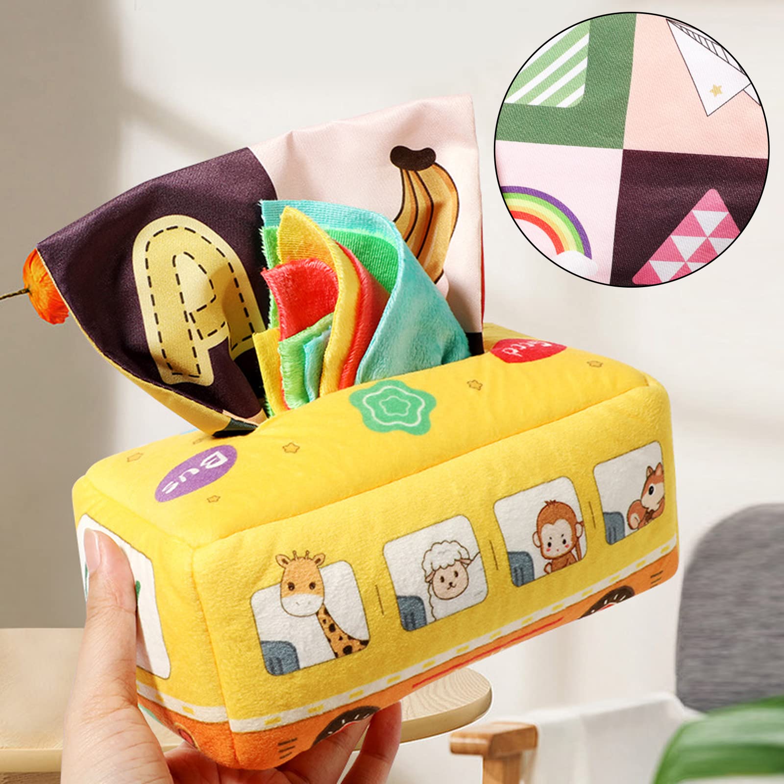 Baby Tissue Box Toy Baby Magic Tissue Box Baby Sensory Tissue Box Tissue Box Toys for Babies 6-12 Months