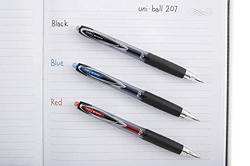 Uni-Ball Signo 207 Retractable Gel Pen, 0.7mm Medium Point, Black, Pack of 6