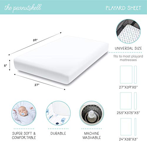 The Peanutshell Fitted Pack n Play, Playard, Mini Crib Sheets for Baby Boys or Girls | 2 Pack Set | Zoo Animals and Tribal Stripes