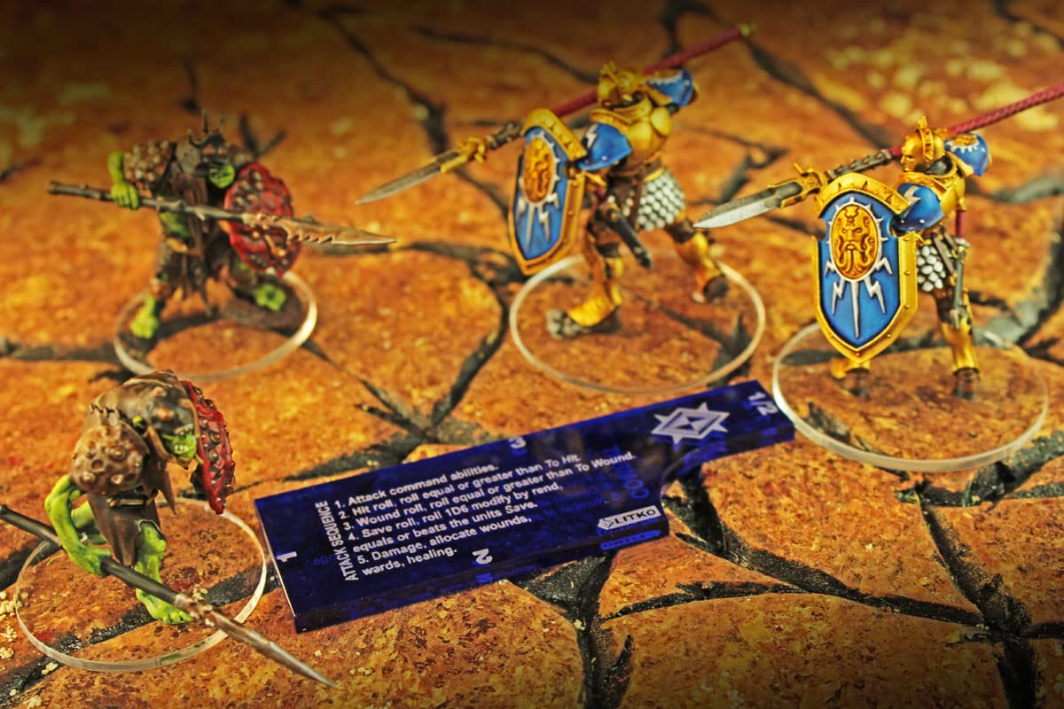 LITKO 3-inch Fight Gauge | Combat Movement | Compatible with Warhammer Age of Sigmar 3rd Edition (Translucent Blue)