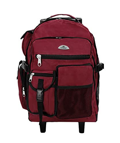 Everest Deluxe Wheeled Backpack, Burgundy, One Size,5045WH-BURG