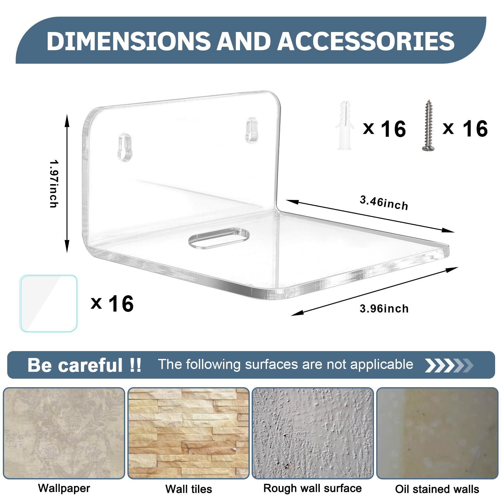 COXWANG Acrylic Small Shelf,Window Plant Shelf,Acrylic Wall Shelves Display Ledges for Pop Figures,Plant,Picture Photo,Spices,Security Cameras, Speakers