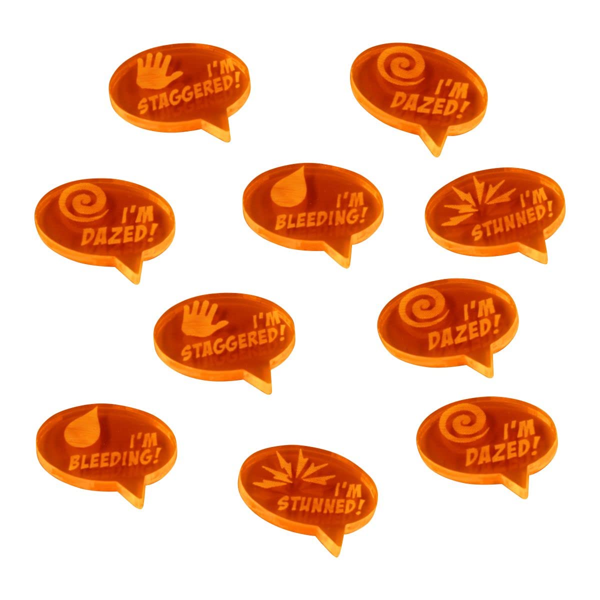 LITKO Status Tokens Compatible with Crisis Protocol, Fluorescent Orange (10)