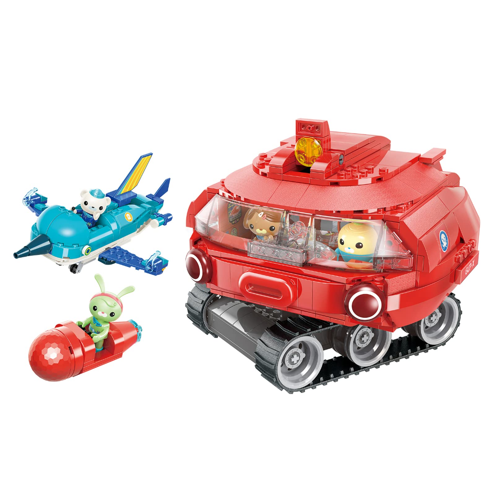 Building Blocks Set Toy, GUP-X Launch &Rescue Vehicle Dashi & Barnacles Shellington Kwazii Building Sets,632 pcs Build Bricks Kits,for Kids Best Gift Toys