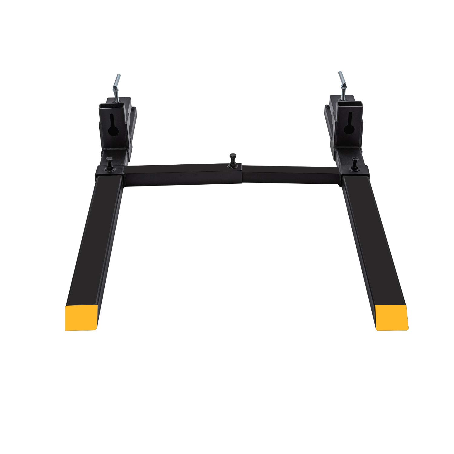 Atatod Heavy Duty Clamp on Pallet Forks w/Adjustable Stabilizer Bar -60" 4000lbs Max- Pallet Forks Clamp On for Tractor Bucket (60inch Total Length)