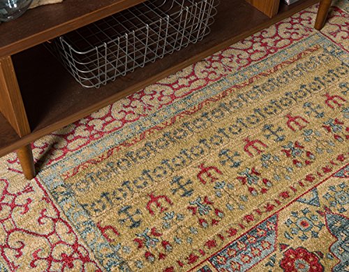Unique Loom Palace Collection Area Rug - Saray (2' x 3' 1" Rectangle, Light Blue/ Red)