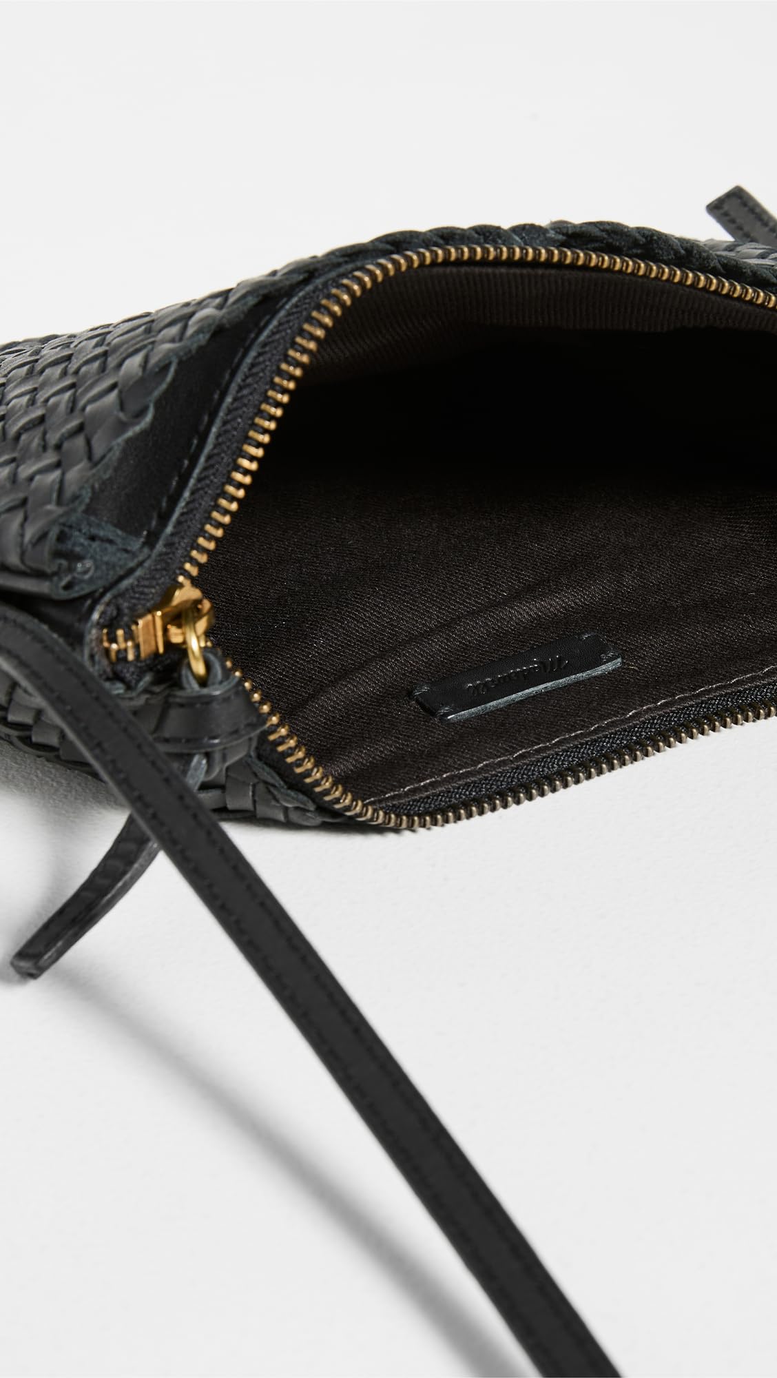 Madewell Women's The Knotted Crossbody Bag in Woven Leather, Black, One Size