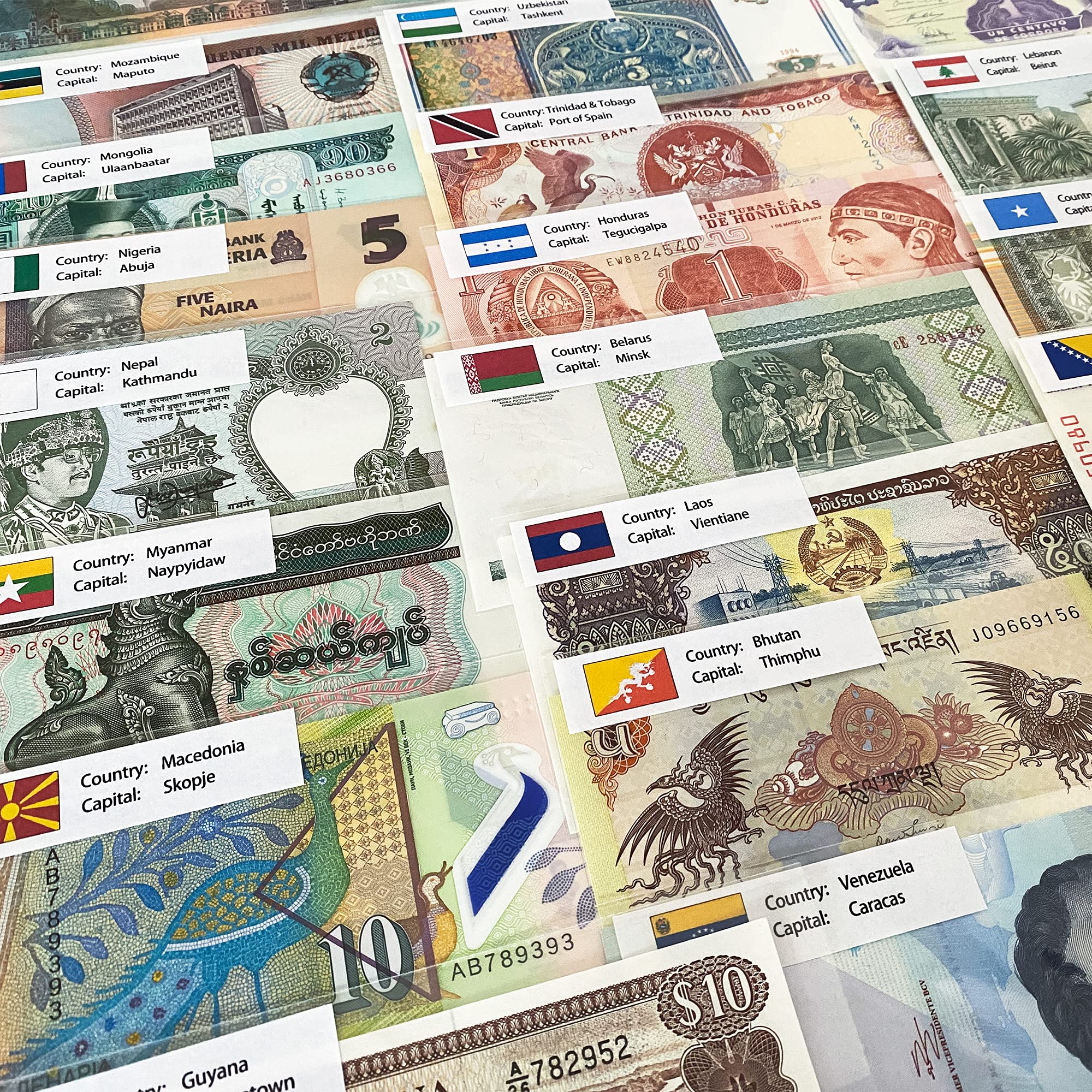 BNCollectibles 50 World Banknotes from 50 Countries β Nice Variety, Expand Your Currency Collection β Authentic, Uncirculated, Suitable for Collectors