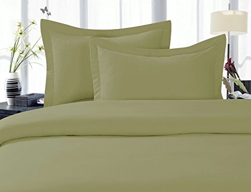 Elegant Comfort 1500 Thread Count Wrinkle Resistant Ultra Soft Luxurious Egyptian Quality 3-Piece Duvet Cover Set, Full/Queen, Green