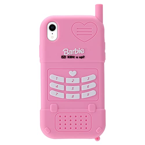 Filaco Pink Silicon Case Compatible with iPhone XR 6.1inch, 3D Cute Pink Retro Phone Case, Soft Protective Cover for Women Girls