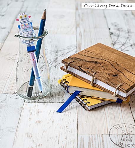 Puzzled Robot Planet Pens - Cute & Realistic Robot Figure Decor On Ballpoint Novelty Pen Toy, Unique Writing Pen Instrument for School and Office