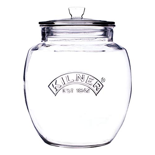 Kilner Glassware Universal Storage Jar, Durable Multi-Purpose Glass Container with Airtight Push-top Lid, 135-Fluid Ounces