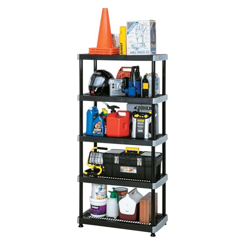 CFSAFK Heavy-Duty 5-Shelf Polypropylene Garage Shelves, Black
