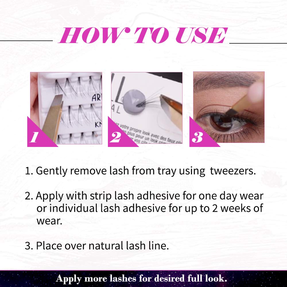 Ardell False Eyelashes Double Trio Individuals Long Black 4 Pack