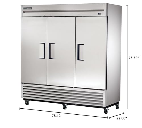 True T-72-HC Reach-in Solid Swing Door Refrigerator with Hydrocarbon Refrigerant, Holds 33 Degree F to 38 Degree F, 78.625" Height, 29.875" Width, 78.125" Length