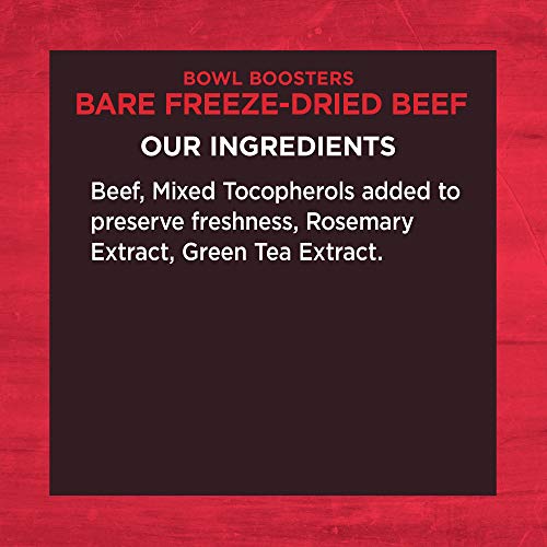 Wellness CORE Bare Bowl Boosters for Dogs, Grain-Free Freeze-Dried Food Mixer Or Topper, Made with Natural Ingredients (Beef, 4-Ounce Bag)