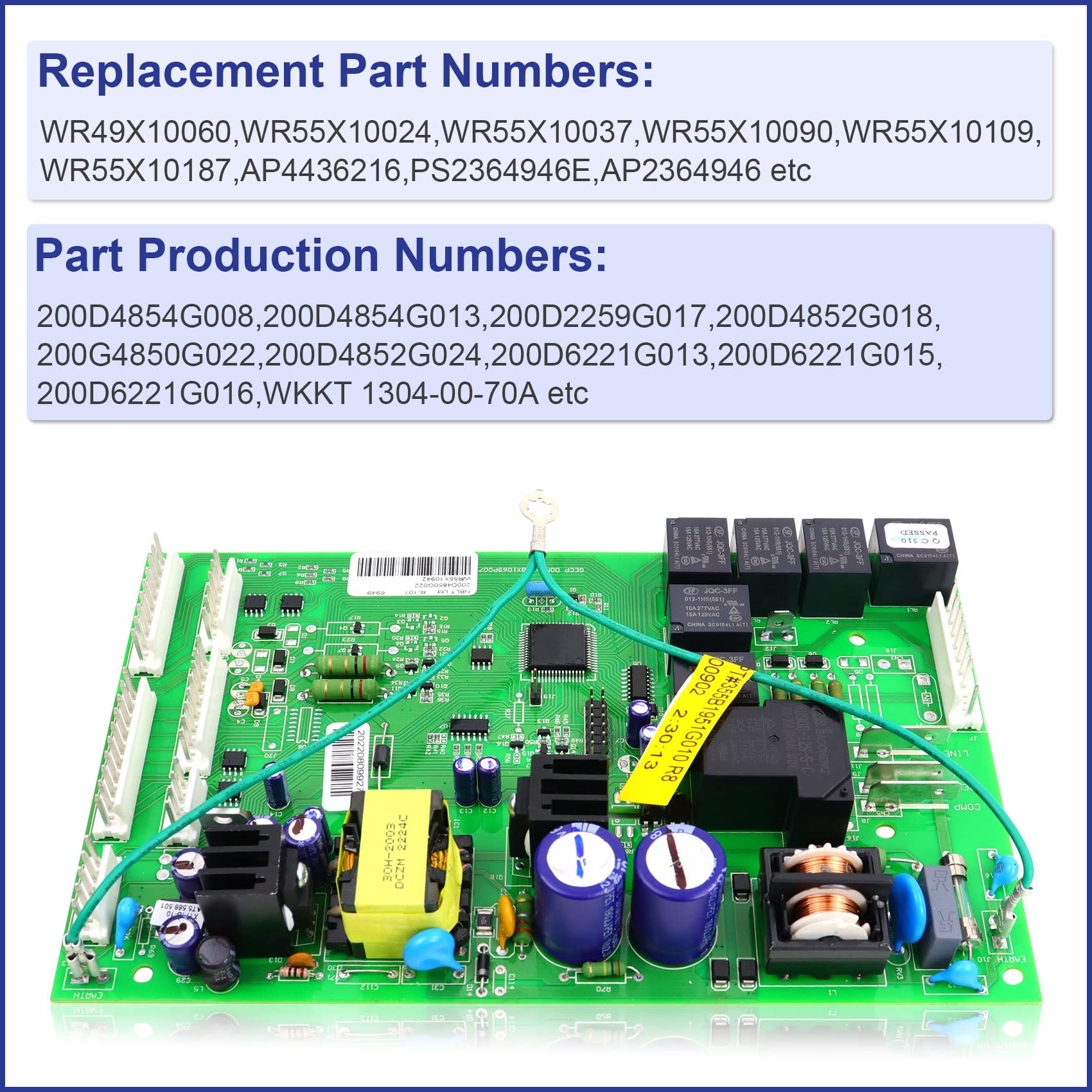 πΊππππππ π΅ππ WR55X10942C WR55X10942 Control Board from Factory Retail BoxοΌCompatible with Ge Refrigerator Main Control Board/Motherboard, New Chips from PCBA Factory Parts -1 Yr