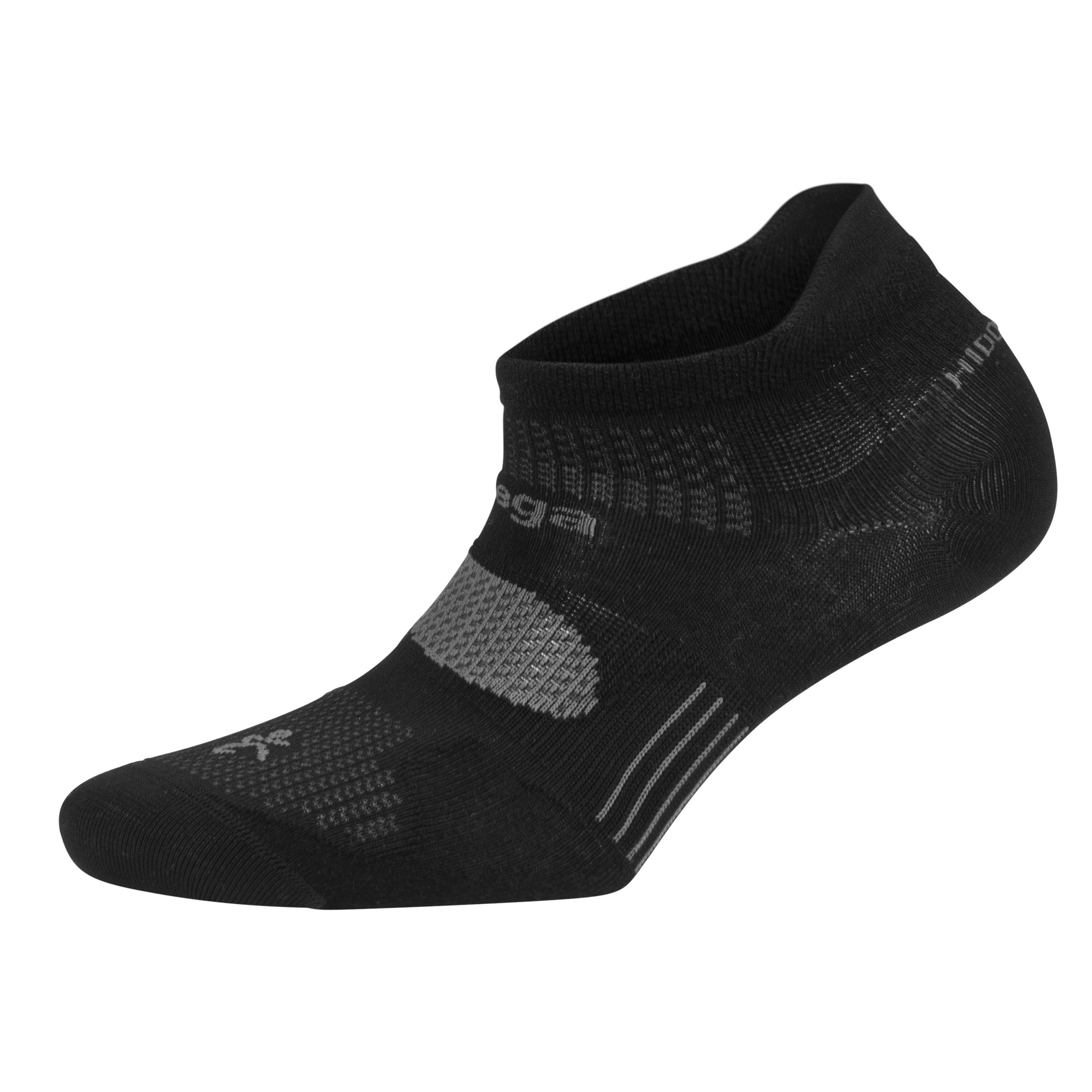 Balega Hidden Dry Moisture Wicking Performance No Show Athletic Running Socks for Men and Women (1 Pair), Black, Large
