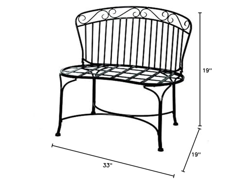 Deer Park BE207-BLK Imperial Bench (Black), 32" L x 19" D x 33" H